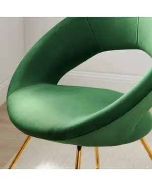 MODWAY Nouvelle Performance Velvet Dining Chair, Set Of 2 - Gold Emerald