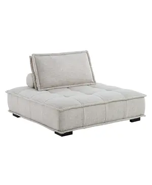 MODWAY Saunter Tufted Fabric Armless Chair - Beige