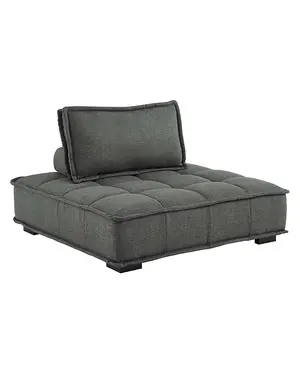 MODWAY Saunter Tufted Fabric Armless Chair - Gray