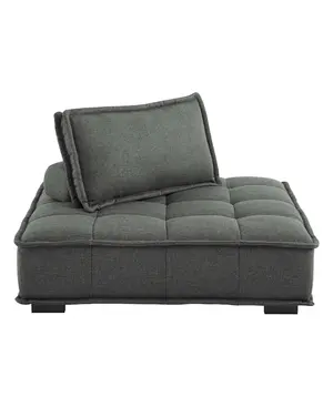 MODWAY Saunter Tufted Fabric Armless Chair - Gray