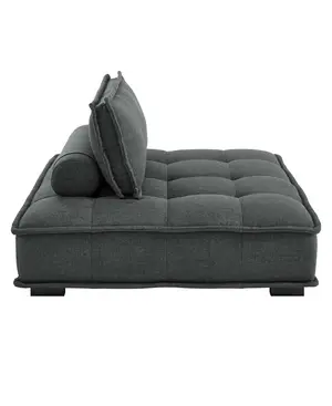 MODWAY Saunter Tufted Fabric Armless Chair - Gray