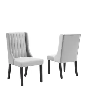 MODWAY Renew Parsons Performance Velvet Dining Side Chairs, Set Of 2 - Light Gray