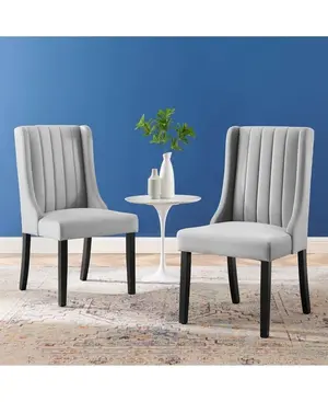MODWAY Renew Parsons Performance Velvet Dining Side Chairs, Set Of 2