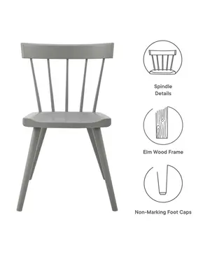 MODWAY Sutter Wood Dining Side Chair - Light Gray