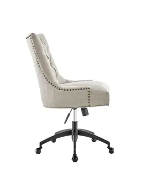 MODWAY Regent Tufted Fabric Office Chair - Black Beige