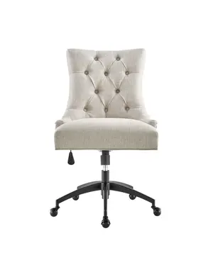 MODWAY Regent Tufted Fabric Office Chair - Black Beige