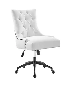 MODWAY Regent Tufted Fabric Office Chair - Black White