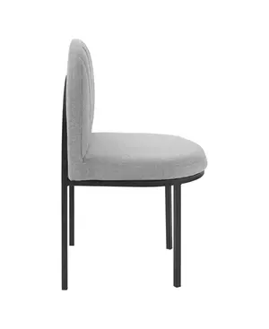 MODWAY Isla Upholstered Fabric Dining Side Chair, Set Of 2 - Black Light Gray