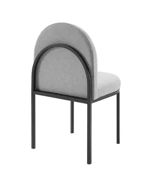 MODWAY Isla Upholstered Fabric Dining Side Chair, Set Of 2 - Black Light Gray