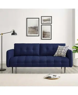 MODWAY Cameron Tufted Fabric Sofa - Royal Blue