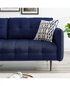 MODWAY Cameron Tufted Fabric Sofa - Royal Blue