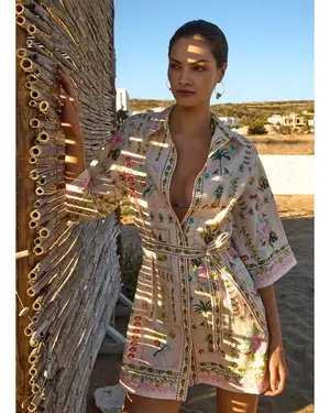 MONTE & LOU Linen Shirt Dress