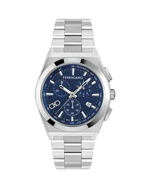 FERRAGAMO Vega Upper East Chronograph Bracelet Watch, 42mm - Stainless Steel/blue