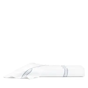 Frette Silent Embroidery Sheet Set, King - Exclusive Milk/dark Azure