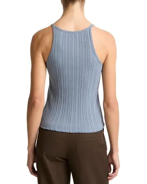 Vince Ribbed Knit Tank Top - Azul
