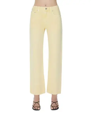 PISTOLA Lexi Mid-rise Straight Jeans With Bow Detail - Day Glow