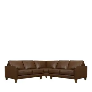 VIOLINO Artie Three Piece Leather Sectional - Hh - Old World Walnut