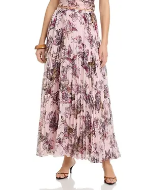 L'Agence Torin Pleated Maxi Skirt
