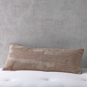 HUDSON PARK COLLECTION Embroidered Ikat Decorative Pillow, 14 X 36 Exclusive - Chocolate