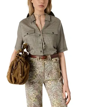 Gerard Darel Moana Linen Shirt - Green
