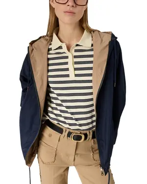 Gerard Darel Jordane Reversible Hooded Jacket - Navy
