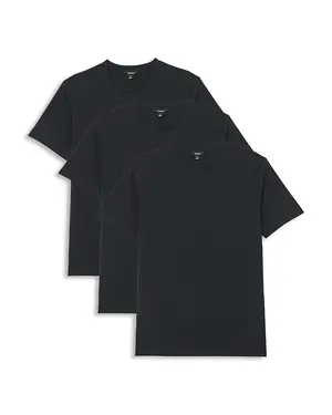 REISS Crewneck Tee Shirts, Pack Of 3 - Black
