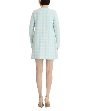 Oscar De La Renta Gingham Jacquard Knit Coat