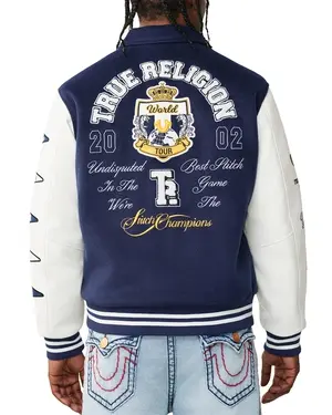 True Religion Varsity Wool Logo Patch Jacket
