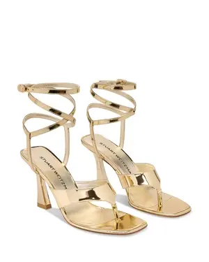 STUART WEITZMAN Vinnie 85 Ankle Strap Sandals - Platino
