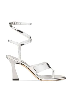 STUART WEITZMAN Vinnie 85 Ankle Strap Sandals - Silver