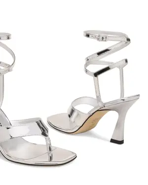 STUART WEITZMAN Vinnie 85 Ankle Strap Sandals - Silver