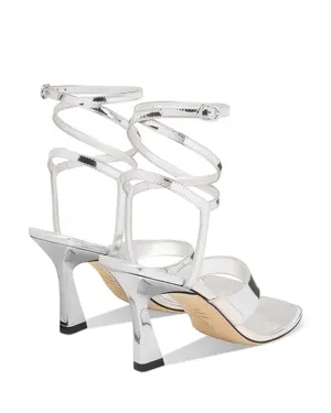 STUART WEITZMAN Vinnie 85 Ankle Strap Sandals - Silver