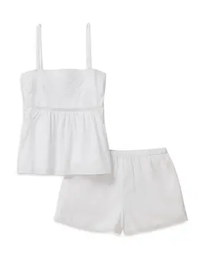 PETITE PLUME Voile Luna Camisole & Shorts Pajama Set - White