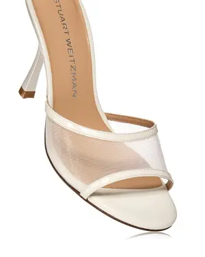 STUART WEITZMAN Bareitall 85 Slides - White/blanco