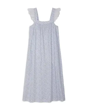 PETITE PLUME Colette Lace Trim Nightgown - White