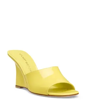 STUART WEITZMAN Vini 85 Wedge Slides - Citrine