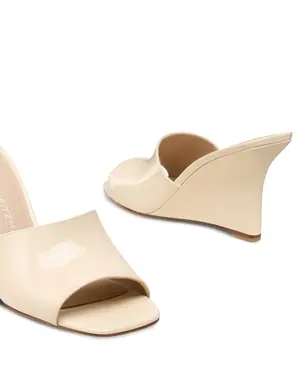STUART WEITZMAN Vini 85 Wedge Slides - Linen