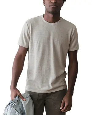 Marine Layer Signature Jacquard Crew Tee - Whitecap/navy
