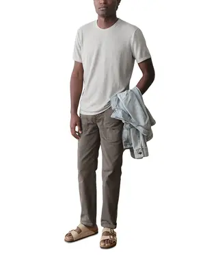 Marine Layer Signature Jacquard Crew Tee - Whitecap/navy