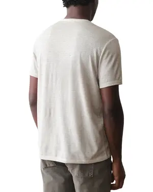 Marine Layer Signature Jacquard Crew Tee - Whitecap/navy