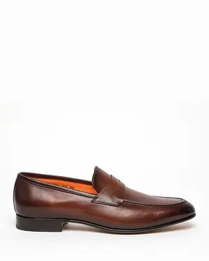 Santoni Darius Penny Loafers - Brown