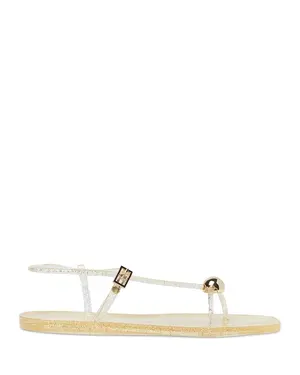 LOEFFLER RANDALL Dana Glitter Thong Sandals - Champagne