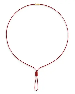 ANABEL ARAM Cheval Leather Necklace, 30 - Gold/rouge