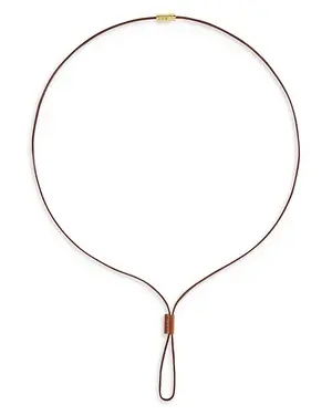 ANABEL ARAM Cheval Leather Necklace - Gold/saddle