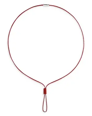 ANABEL ARAM Cheval Leather Necklace, 30 - Silver/rouge