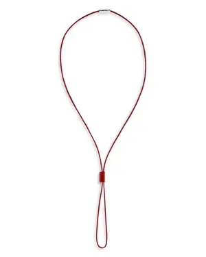 ANABEL ARAM Cheval Leather Necklace, 30 - Silver/rouge