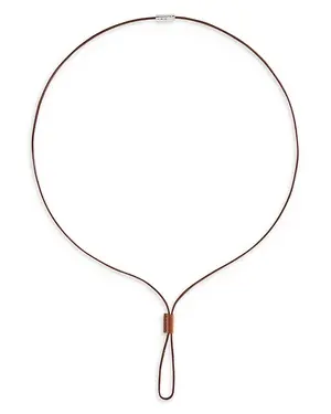 ANABEL ARAM Cheval Leather Necklace, 30 - Silver/saddle