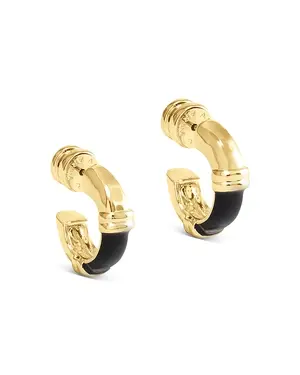 ANABEL ARAM Forza Huggie Hoop Earrings - Black Onyx