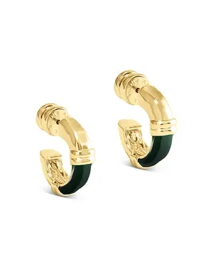 ANABEL ARAM Forza Huggie Hoop Earrings - Malachite