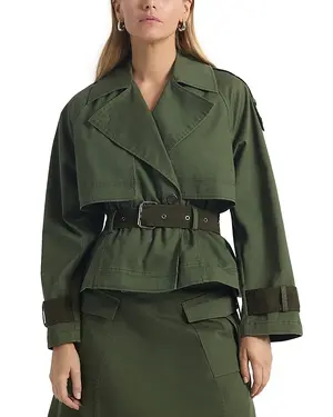 Derek Lam 10 Crosby Ines Cropped Trench Jacket - Fatigue